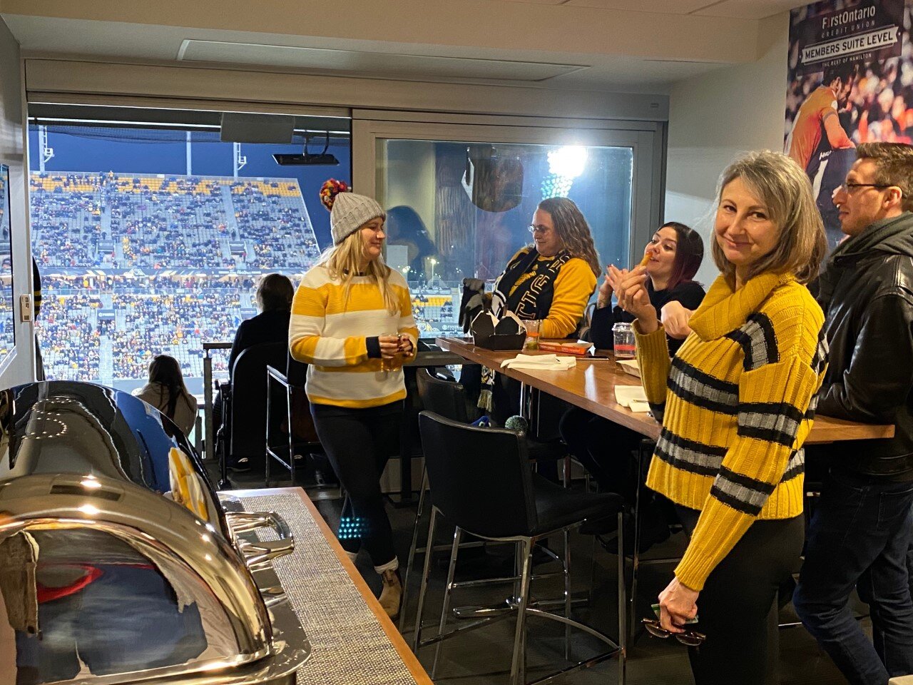 Staff Enjoying A Private Suite At Tim Horton's Field - Canadian Process Serving Inc.
